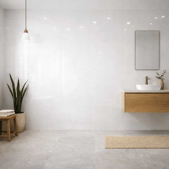 High Gloss White PVC Shower Wall Panel – Bathroom Panels Direct